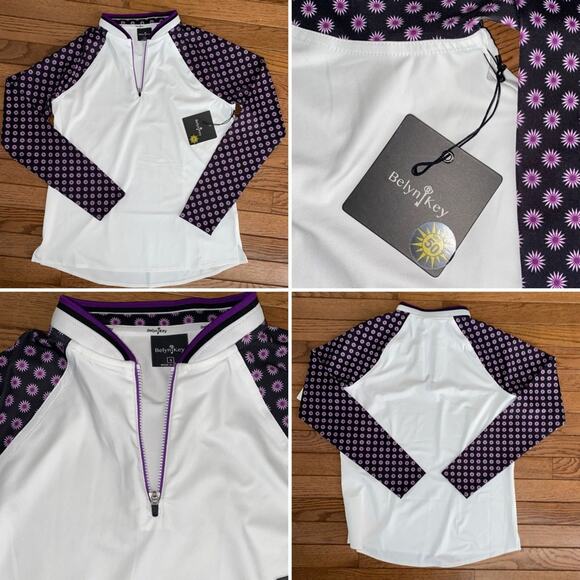 Belyn Key | Tops | New Belyn Key Upf 5 Sabrina Long Sleeve 4 Zip Chalk ...